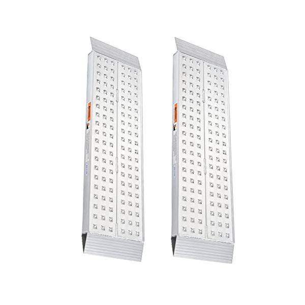 サイズ：100x30CMアルミブリッジ：100＊30CM（使用時の有効寸法）、仕舞う場所にも困りません。軽さと耐久性を兼ね：アルミ製で片手で持てるくらいに軽いうえ、最大荷重270kg（スロープ2本使用時最大荷重540kg）。多用途のアルミス...