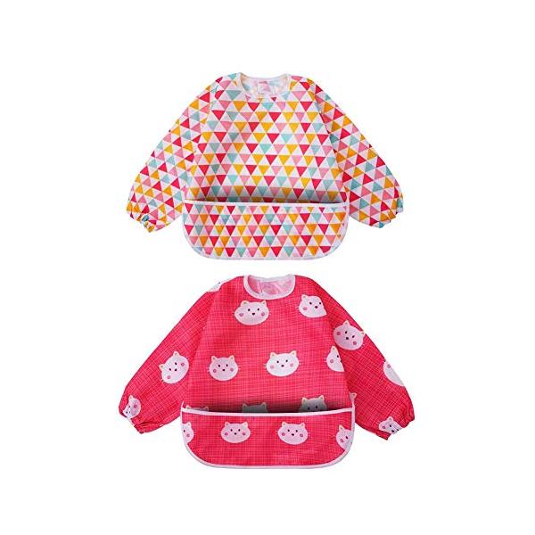 【完璧なデザイン】ラウンドネックデザインは、快適で美しいだけではなく、赤ちゃんの首をこすることもなく、赤ちゃんの柔らかい肌を保護します。後はマジックテープのデザインで、尖った角がなくて粘着性が良く、サイズも調節できます。服の長さは37 cm...