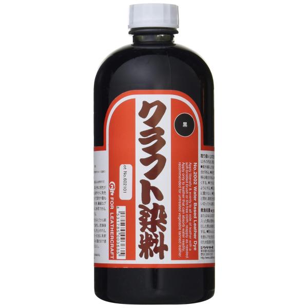 カラー：ブラック用途:皮革の染色内容量:500cc成分:染料、水注意事項:仕上げ・着色済みの皮革、既製品には使用不可。