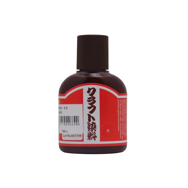 カラー：レッド用途:皮革の染色内容量:100cc成分:染料、水注意事項:仕上げ・着色済みの皮革、既製品には使用不可。