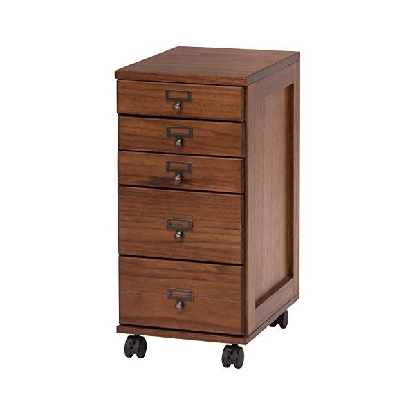 カラー：ブラウンサイズ：引出5段スタイル：多段,段【本体サイズ】(約)幅28×奥行37×高さ60cm【キャスター取付のみ! ほぼ完成品】本体は完成品でのお届けで、キャスターを取り付けるだけの簡単組み立て。【A4クリアファイルが入る引き出し】...