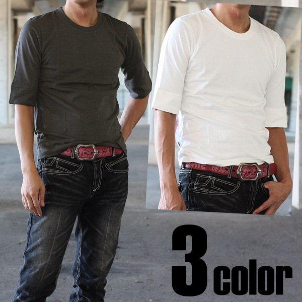 THE GUNNERS ステッチ５分袖Ｔシャツ無地ライクのステッチライン５分袖Ｔシャツ♪カラーはブラック・ホワイト・チャコールの３色！！袖先はリブ仕上げ☆フロントのステッチは横方向に太めで縦方向に細め♪バックにワンポイントのスナップボタン付...