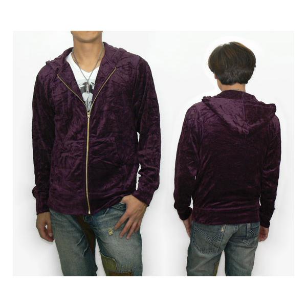 LOUIS CHAVLON クリンクル(シワ加工)を施したベロアパーカ。柔らかく使い勝手の良いスタンダードなスタイル。ファスナーをゴールド色でゴージャスなキレ系パーカー！！肌さわりも良いから着心地もGood♪ポケットはフロント部分に左右に各...