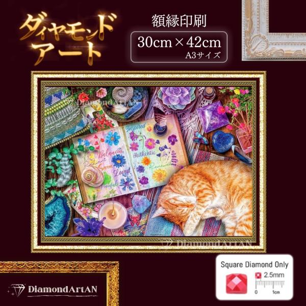 ■商品サイズ■Size**30cm×42cm A3四角ビーズ/全面貼り■商品内容■*キャンバス（額縁印刷済）*ビーズ*作成ツール*説明書■ダイヤモンドアートとは■約30〜40色のビーズを指示通りキャンバスに貼り付け、大きな絵を作成するハンド...