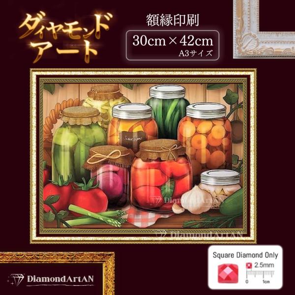 ■商品サイズ■Size**30cm×42cm A3四角ビーズ/全面貼り■商品内容■*キャンバス（額縁印刷済）*ビーズ*作成ツール*説明書■ダイヤモンドアートとは■約30〜40色のビーズを指示通りキャンバスに貼り付け、大きな絵を作成するハンド...