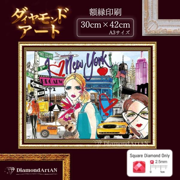 ■商品サイズ■Size**30cm×42cm A3四角ビーズ/全面貼り■商品内容■*キャンバス（額縁印刷済）*ビーズ*作成ツール*説明書■ダイヤモンドアートとは■約30〜40色のビーズを指示通りキャンバスに貼り付け、大きな絵を作成するハンド...