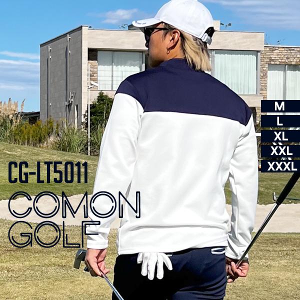 メンズゴルフウェアもちもちポンチ素材長袖モックネックメンズゴルフシャツサンタリート　Santareet Original Brand COMONGOLF コモンゴルフ●インナーにも使えるし、アウターとして1枚で着られるモックネックゴルフシャ...