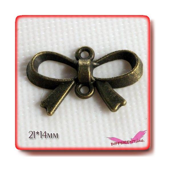 アンティークパーツ　リボン 金古美コネクター サイズ :: 24mm＊14mm color :: 金古美 デコやアクセサリーにも最適パーツ