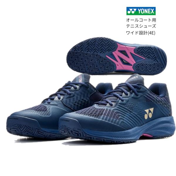 メーカー：YONEX（ヨネックス）品番：SHTSCWA用途：テニス／ソフトテニス対応コート：オールコート足幅：ワイド(4E)サイズ：22.0〜29.0cm対象：メンズ／レディース素材：アッパー：合成繊維＋合成樹脂ミッドソール：合成樹脂アウト...