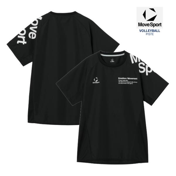 商品名：半袖ピステ品番：SV6SWB02Uブランド：MOVESPORT（ムーブスポーツ）競技：バレーボールサイズ：S〜XOカラー：ブラック×ホワイト(BKWH)素材：本体 ポリエステル100%脇・袖下切替 ポリエステル100%原産国：中国性...