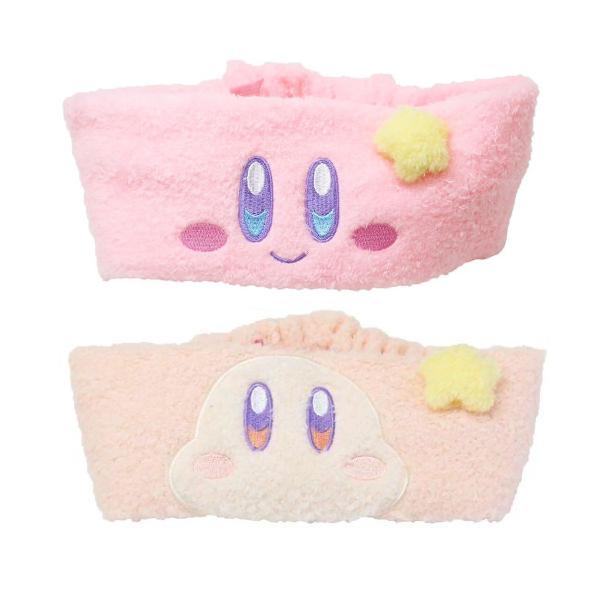 カービィフェイスのふわふわヘアバンドです。ふわふわなので見た目も可愛く肌触りもきもちいい♪リラックス時や、身支度時に!■サイズ：約250×85×40mm■素材：ポリエステル