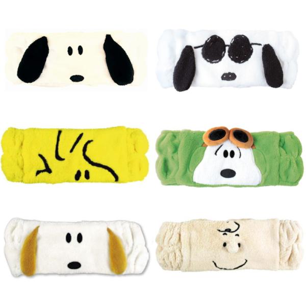 大人気PEANUTS　スヌーピー☆ふわふわ生地のヘアバンド♪お風呂上りのスキンケアやメイクなどに便利なヘアバンド《サイズ》 約H90×Φ235mm