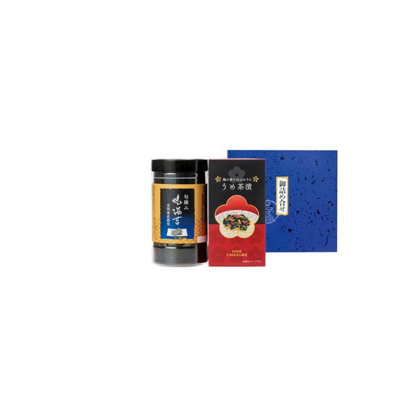 毎日の食卓に嬉しい海苔やお茶漬などの詰合せ。■有明海産味海苔6袋詰(8切4枚)・うめ茶漬け(5g×4袋)  【乳成分・小麦・えび】 ■箱サイズ:143×153×75mm【用途】引出物 結婚祝 出産祝 仏事 快気 新築 記念 贈答 お返し お...