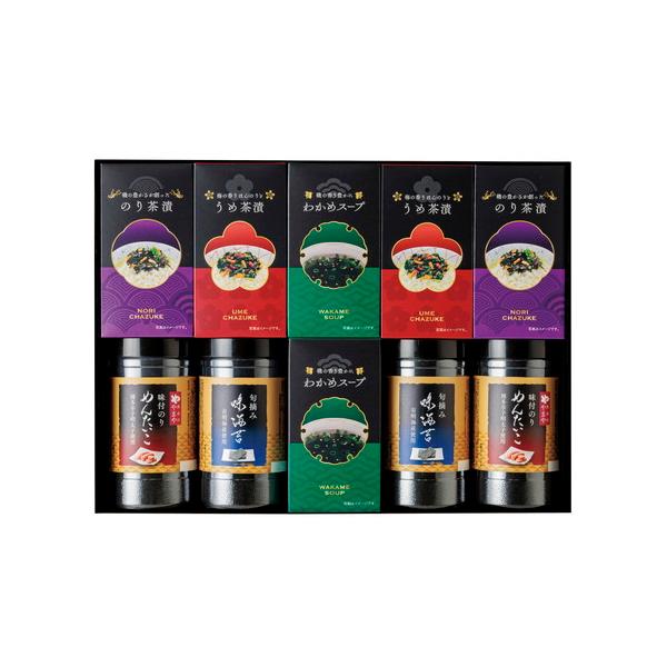 毎日の食卓に嬉しい海苔やお茶漬などの詰合せ。■有明海産味海苔6袋詰(8切4枚)×2・食卓のやまや博多辛子明太子味海苔(8切24枚)×2・のり茶漬け(5g×4袋)×2・うめ茶漬け(5g×4袋)×2・わかめスープ(3.5g×4袋)×2  【乳成...