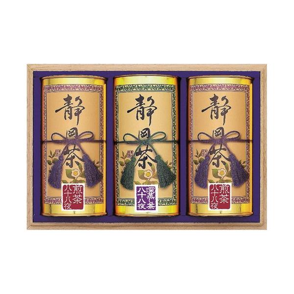 静岡県産茶葉100%使用。風味を逃がさない真空包装ですから安心してお贈り頂けます。■煎茶八十八夜100g×2缶・深蒸し茶八十八夜100g×1缶■箱サイズ:28.3×19×9cm【用途】引出物 結婚祝 出産祝 仏事 快気 新築 記念 贈答 お...