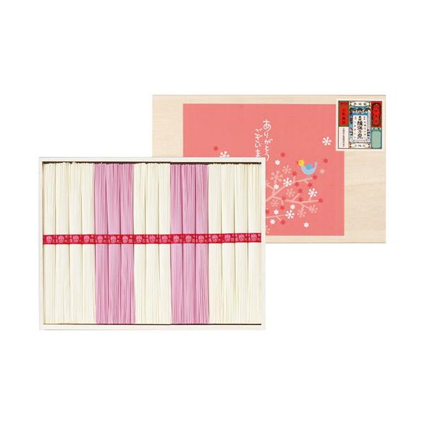 職人が丹精こめて作った手延素麺。鮮やかな紅白の詰め合わせが喜びと感謝を伝えます。■上級素麺50g(白麺11束・赤麺6束)■箱サイズ:27×3.3×20.6cm【用途】引出物 結婚祝 出産祝 仏事 快気 新築 記念 贈答 お返し お祝い 香典...