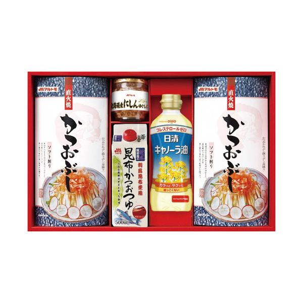 こだわりのかつお節削りパックと便利な調味料の詰め合わせです。■直火焼ソフトパック(2.5g×7袋)2箱・昆布かつおつゆ500ml・日清キャノーラ油350g各1本・北海道産にしんほぐし50g×1瓶■箱サイズ:43×8.3×27.7cm【用途】...
