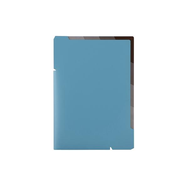 ●本体寸法：A4/タテ330×ヨコ235mm×厚み1.4mm●本体重量：100g●材質：表紙PP/厚み0.5mm、ポケットPP/厚み0.13mm●ポケット数：3仕切り、4ポケット●収納枚数：コピー用紙約40枚（64g/m2程度）