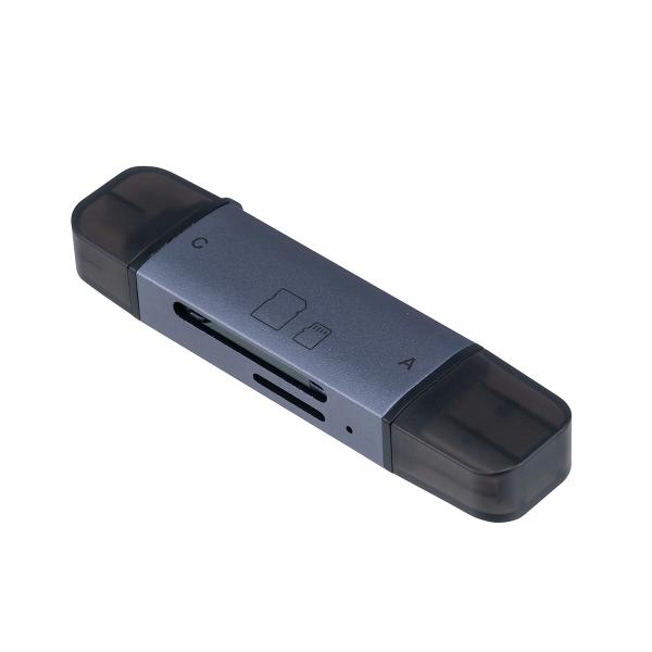 ●本体寸法/重量：W73×D20×H11mm/約13g（キャップ装着時）●USB規格：ver.3.2Gen1(3.1Gen1/3.0)、2.0●インターフェース：USB Type-Cオス＆Aメス●対応メディア（容量）：SD(HC、XC)/m...