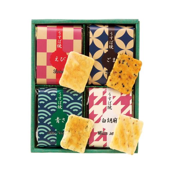 うす〜い生地をサッと焼き上げることで、香ばしいお米の風味とパリっとした食感になりました。第16回菓子博覧会にて高松宮名誉総裁賞受賞。■海老・あおさ海苔・白ゴマ(各8枚入)・胡麻(7枚入)×各10■箱サイズ:約220×175×55mm【用途】...