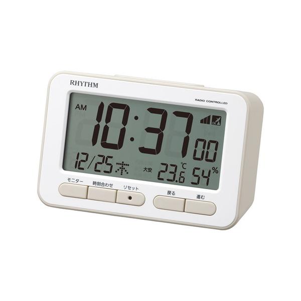 見やすい大きめのLCD(液晶)と柔らかいフォルムが特徴の電波デジタルめざまし時計です。○最大数字サイズ:縦26mm○4段階電子音アラーム○カレンダー表示○六曜表示○温度・湿度表示■本体(約78×120×54mm)×1■材質:プラスチック■箱...