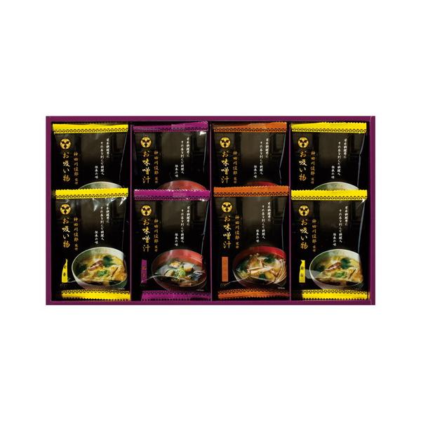 神田川俊郎監修によるフリーズドライシリーズを是非ご賞味下さい。■茄子フリーズドライ味噌汁・きのこフリーズドライ味噌汁×各2、玉子フリーズドライお吸い物×40■箱サイズ:約200×345×40mm【用途】引出物 結婚祝 出産祝 仏事 快気 新...