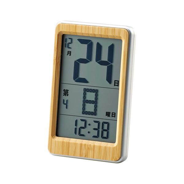 天然竹使用の手のひらサイズの日めくり電波時計。○第何曜日表示○置掛兼用○12/24時間制表示○電池切れ注意アイコン■本体(約125×78×28mm)×1■材質:竹・ABS■箱サイズ:約144×84×28mm【用途】引出物 結婚祝 出産祝 仏...