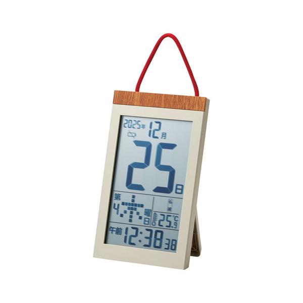記念日設定もできる日めくり電波時計。○アラーム○スヌーズ機能○第何曜日表示○六曜表示○記念日設定(18日分)○置掛兼用■本体(約168×102×24mm)×1■材質:ABS■箱サイズ:約195×115×36mm【用途】引出物 結婚祝 出産祝...
