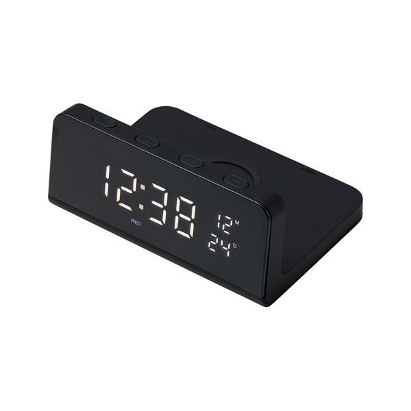 置くだけでスマホの充電ができるクロック、USBでも充電できます。○ワイヤレス充電○USB充電○アラーム○スヌーズ○液晶明るさ切替(4段階)○12/24時間制表示切替○日付■本体(約70×150×110mm)・USBコード×各1■材質:ABS...