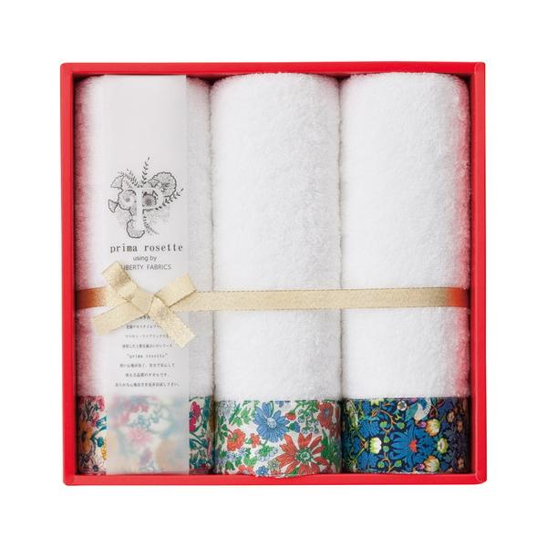 prima rosette using by LIBERTY FABRICS■フェイスタオル(約340×800mm)×3■材質:綿100%■箱サイズ:約285×285×70mm【用途】引出物 結婚祝 出産祝 仏事 快気 新築 記念 贈答 お...