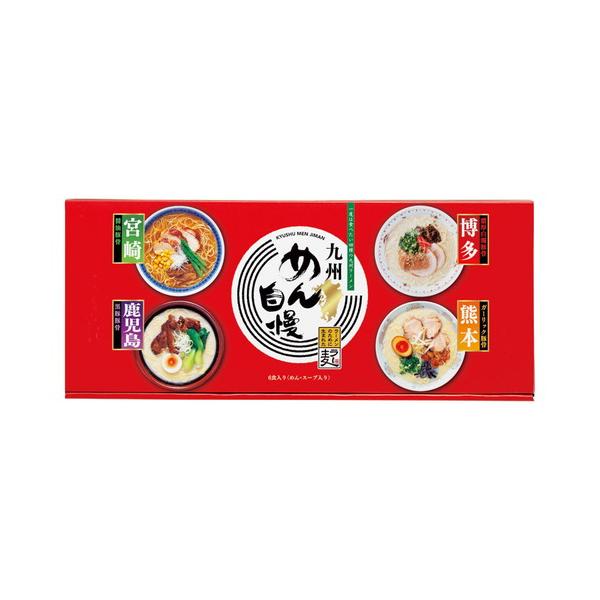 ラーメン専用小麦「ラー麦」を100%使用した麺に、「博多」、「熊本」、「鹿児島」、「宮崎」と九州の4県をイメージしたスープをセットしました。■めん(80g)×6、博多スープ(35g)・鹿児島スープ(35g)×各2、熊本スープ(40g)・宮崎...