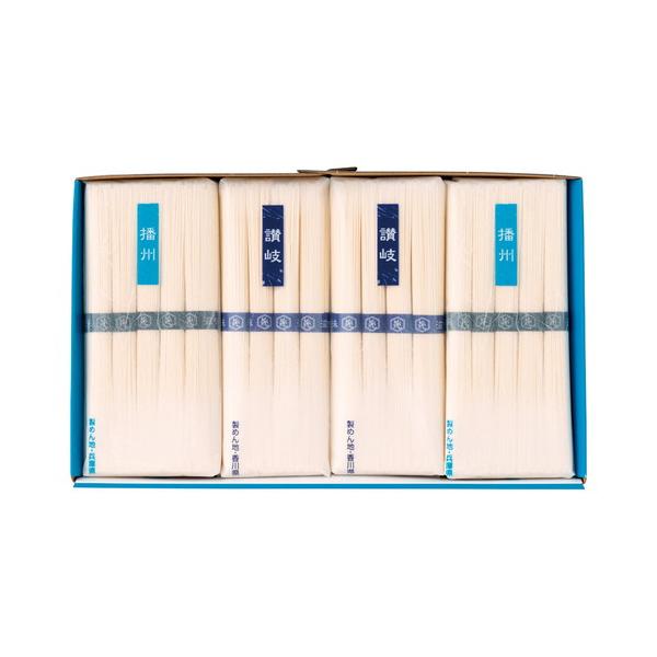 播州・讃岐のそうめんの味くらべをお楽しみ下さい。■播州そうめん(50g×5束)・讃岐そうめん(50g×4束)×各20■箱サイズ:約205×335×27mm【用途】引出物 結婚祝 出産祝 仏事 快気 新築 記念 贈答 お返し お祝い 香典返し...