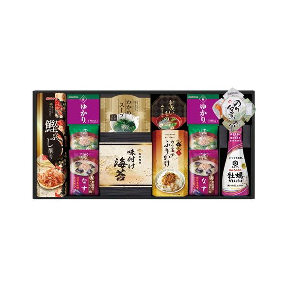 お湯を注ぐだけで出来たての美味しさを味わえる即席のお味噌汁や、毎日の食卓に嬉しい和の味を詰合せました。■マルトモ即席みそ汁(ほうれん草7.5g・なす7.4g)・三島食品ゆかりスティックタイプ(1.7g×4)×各2、マルモト鰹ぶし削り(2g×...