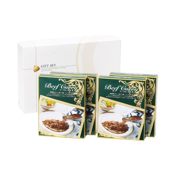 カレー粉と玉ねぎ、リンゴなどをじっくり煮込んだカレーソースに牛肉を加えておいしいビーフカレーに仕上げました。■ビーフカレーレギュラー(中辛)150g×4■箱サイズ:20×29×5.9cm【用途】引出物 結婚祝 出産祝 仏事 快気 新築 記念...