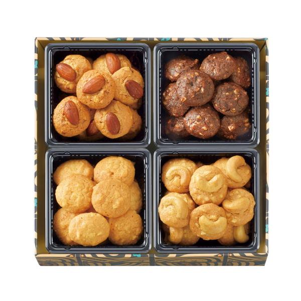 一粒一粒にナッツがぎっしり。卵白で仕立てた軽やかな生地に、ローストナッツをふんだんに練りこみサクサク食感に仕上げました。■アルカディア(アーモンド・カシューナッツ・マカダミアナッツ・チョコレートチップ)各40g  【卵・乳成分・小麦】■箱サ...