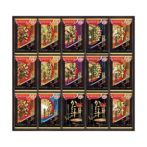 具材にこだわった贅沢な「いつものおみそ汁贅沢」と、毎日手軽に楽しめる定番「いつものおみそ汁」です。■いつものおみそ汁贅沢(なめこ×6・豚汁×6・炒め野菜×4・焼なす×4・海苔×4・かに汁×4・とうふ×2)  【乳成分・小麦・かに】■箱サイズ...