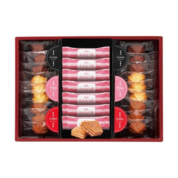 ティータイムにぴったり♪ちょうど良い食べきりサイズでいろいろ楽しめる焼菓子セット。福岡名産あまおうを使用した、ほどよい甘さの「博多あまおう苺サンド」に、サクッとした食感のクッキーにホワイトクリーム・チョコレートクリームをサンドした「ラングド...