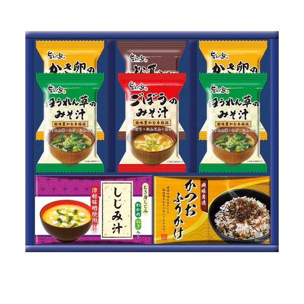 忙しい時に便利なスープ、お味噌汁のセット。本格的な味わいが手軽に楽しめます。■しじみ汁(4食入)・かつおふりかけ(3食入)・フリーズドライ(かき卵のみそ汁×2・ほうれん草のみそ汁×2・ごぼうのみそ汁・松茸入りお吸いもの)  【卵・乳成分・小...