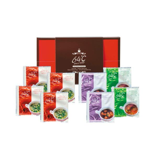 64℃スープを温かくおいしく感じられ、体温上昇にもつながる温度が64度と言われています。シーンに合わせて味わい選べる、 4種類。中華わかめスープ洋風オニオンスープコーンスープ欧風野菜スープ化粧箱を開ければ、小分けして置ける小箱タイプになって...