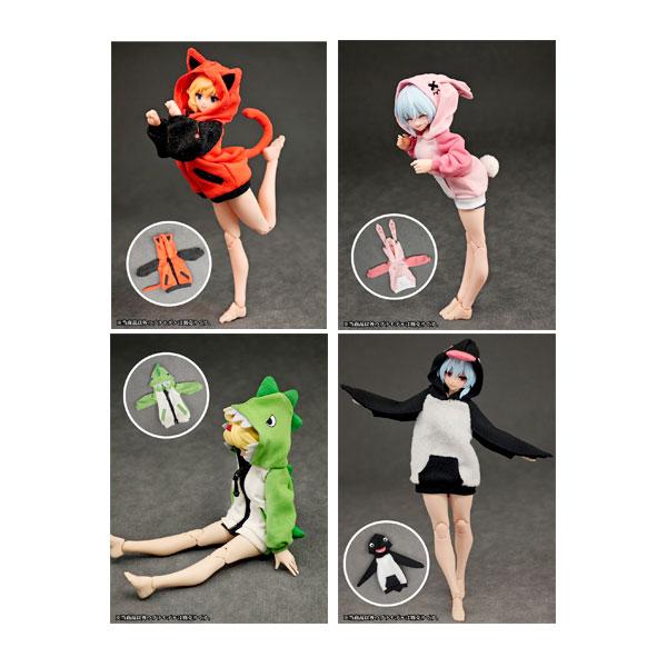 【発売日：2026年04月30日】送料無料◆パーティーアニマルガール ルームウェア 4種セット (猫さんパーカー/うさぎパーカー/怪獣パーカー/ペンギンパーカー) プラモ・ドール用衣装 アルファマックス ■発売予定：2026年4月予定(発売...