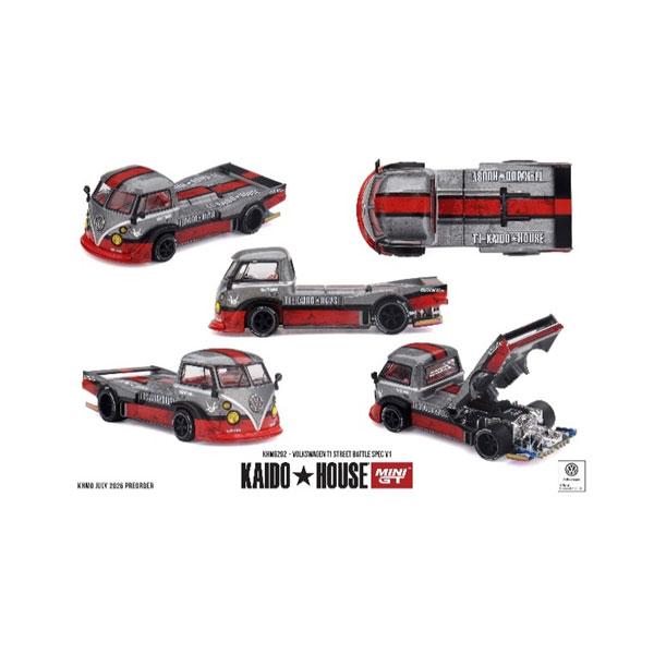 【発売日：2026年11月30日】MINI GT 1/64 フォルクスワーゲン T1 Street Battle Spec V1(左ハンドル) ミニカー KHMG292 ■発売予定：入荷日未定(発売は遅れる可能性が御座います。)★発売の長期...