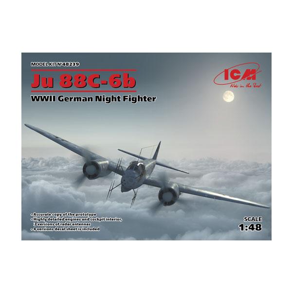 【発売日：2026年09月30日】送料無料◆再販 ICM 1/48 ユンカース Ju88C-6b 夜間戦闘機 プラモデル 48239 ■発売予定：2026年9月予定(発売は遅れる可能性が御座います。)★発売の長期延期が見込まれる、または発売...