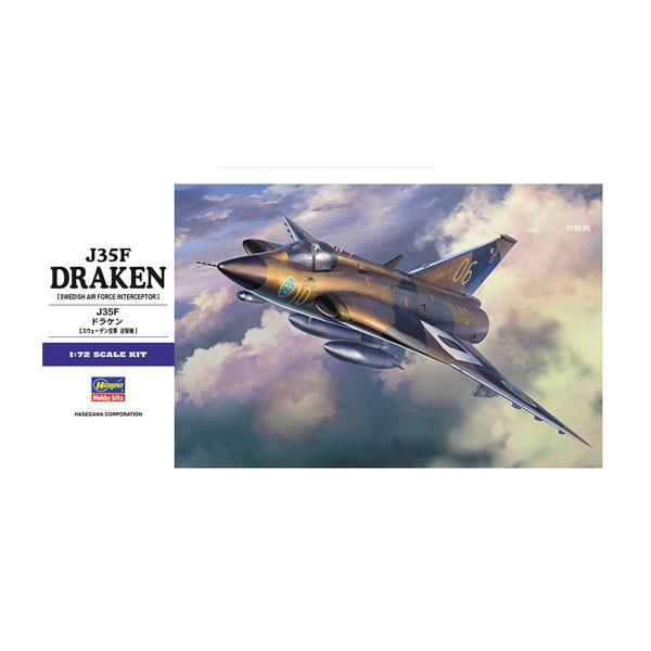 【発売日：2026年09月30日】再販 ハセガワ 1/72 J35F ドラケン プラモデル E48 ■発売予定：2026年9月予定(発売は遅れる可能性が御座います。)加藤単駆郎 氏の新規イラストで定番化！【デカール(マーキング)】・J35F...