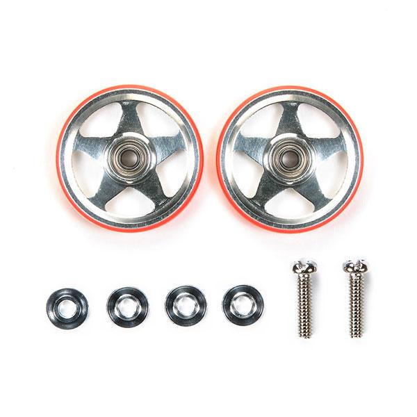 【発売日：2026年10月31日】再販 タミヤ ミニ四駆特別企画(パーツ) 19mmプラリング付アルミベアリングローラー(5本スポーク)(レッド) ミニ四駆パーツ No.95396 ■発売予定：2026年10月予定(発売は遅れる可能性が御座...