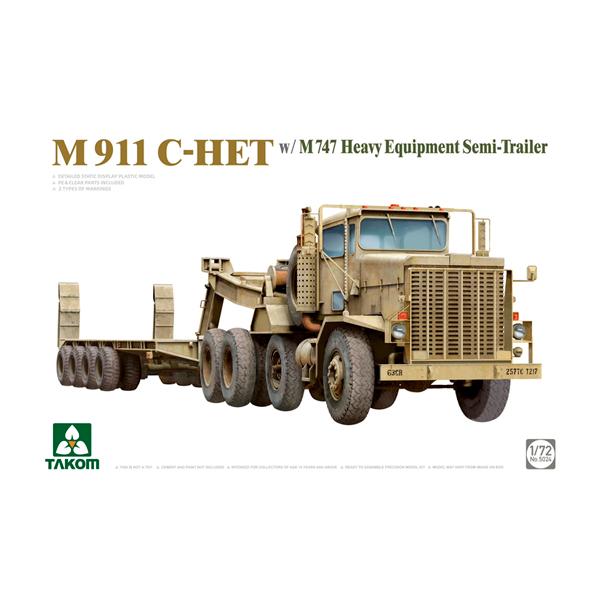 タコム 1/72 M911 C-HET 戦車運搬車 w/M747重装備セミトレーラー プラモデル TKO5024 M911は1970年代に米陸軍に採用された、M746 HETに代わる高性能/低コストのトラクターです。M911は商用のF236...