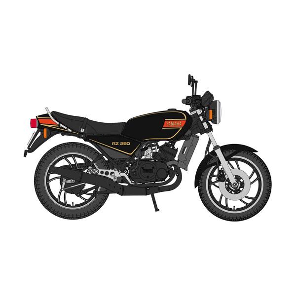 ハセガワ 1/12 ヤマハ RZ250 (4L3) (1980) “ブラックカラー” プラモデル 21781 ニューヤマハブラックの1980年式モデルを再現！タンク、シートのパーツカラーはブラック。ヘッドライト/テールライト鏡面、シートハン...