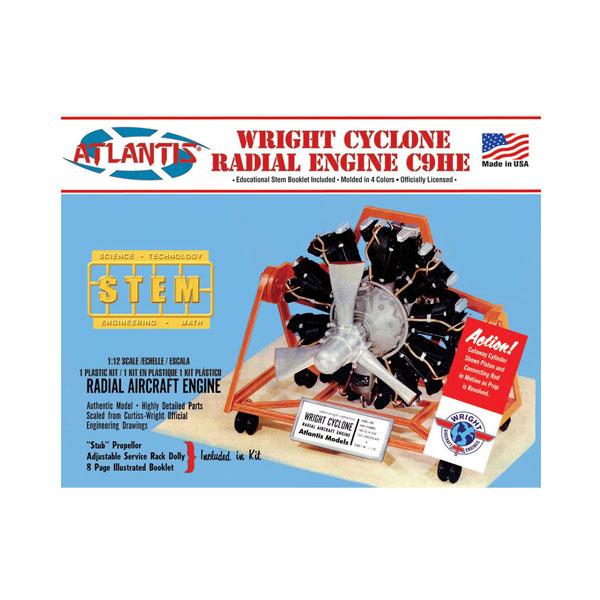 送料無料◆アトランティス 1/12 ライト サイクロン 9気筒星型エンジン プラモデル AMCM6052 ユニークな飛行機キットが揃う●1/12スケールでライトサイクロン9気筒星型空冷エンジンを再現した組み立てプラスチックモデルキット●冷却...