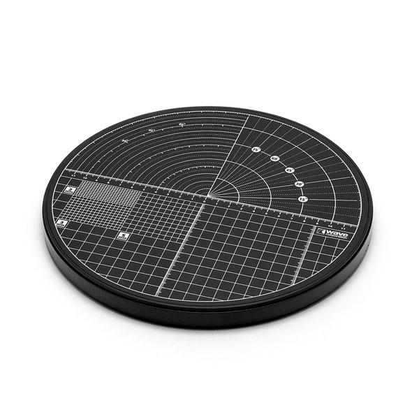 WAVE HT-100 HGロータリーカッティングマット 直径25cmの円形マットと手動式ターンテーブルのセットです。ターンテーブルはベアリング内蔵によりなめらかに回転。回転させながらマットの向きを変える事で、曲線の切り出しや作図などをスム...