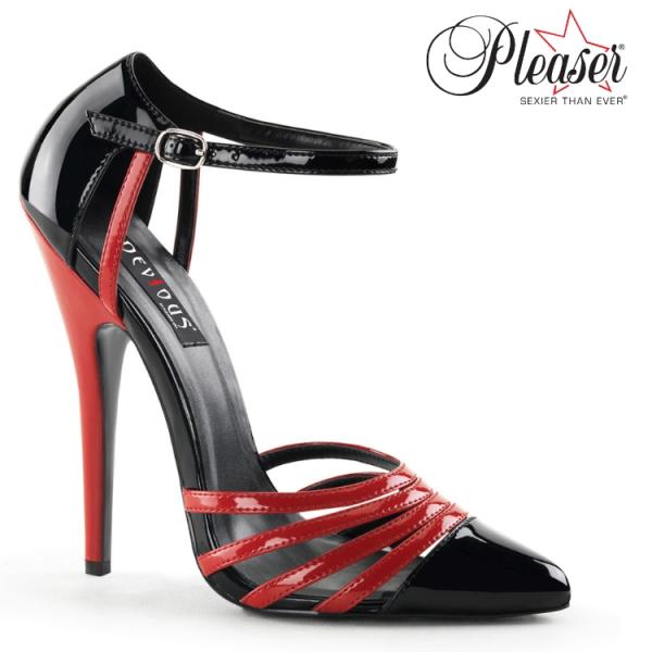 Pleaser プリーザー セクシー ハイヒール パンプス 大きいサイズ 小さいサイズ 黒 ブラック 赤 レッド エナメル 15 cm ヒール レディース メンズ ピンヒール アンクルストラップ キャバ 女性 男性 用 ハイヒール パンプス...