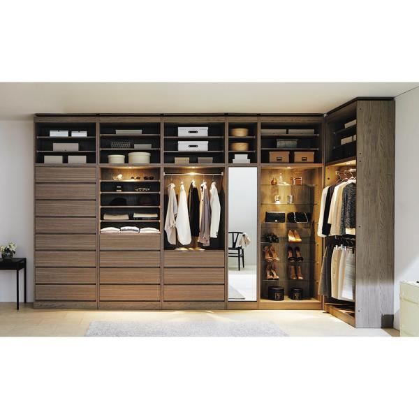 まるで専門店のようなクローゼットに収納物がさっと見渡せる、オープンタイプのワードローブシリーズ。奥行き40cmのスリム設計なのにたっぷり収納。流行の内装カラーに合わせた2色から選べます。●グレーウォルナット優しい木目が美しい天然木調のグレー...